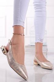 Zlaté baleríny s otevřenou patou 141065 | Botovo.cz